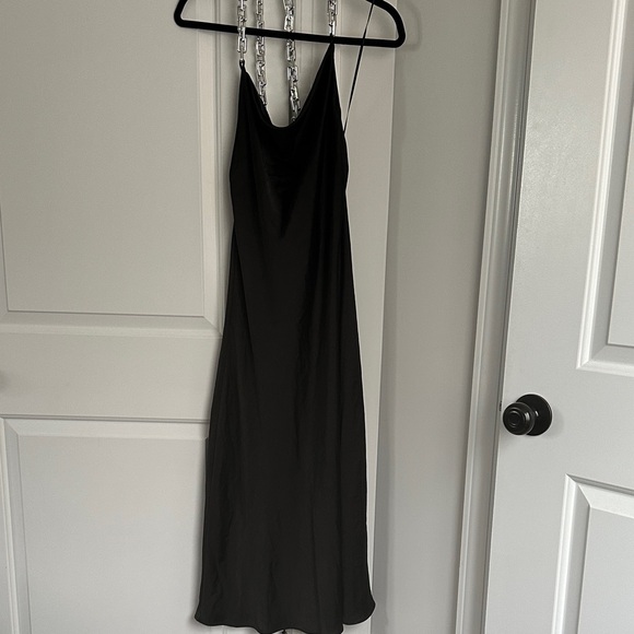 Zara | Dresses | Zara Black Backless Dress With Chain Straps | Poshmark